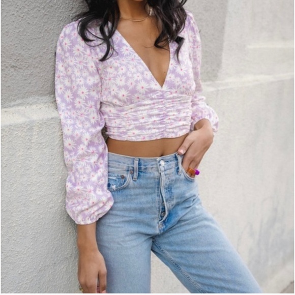 Elodie | Tops | Elodie Elodie Chloe Lavender Floral Crop Top Nwt | Poshmark
